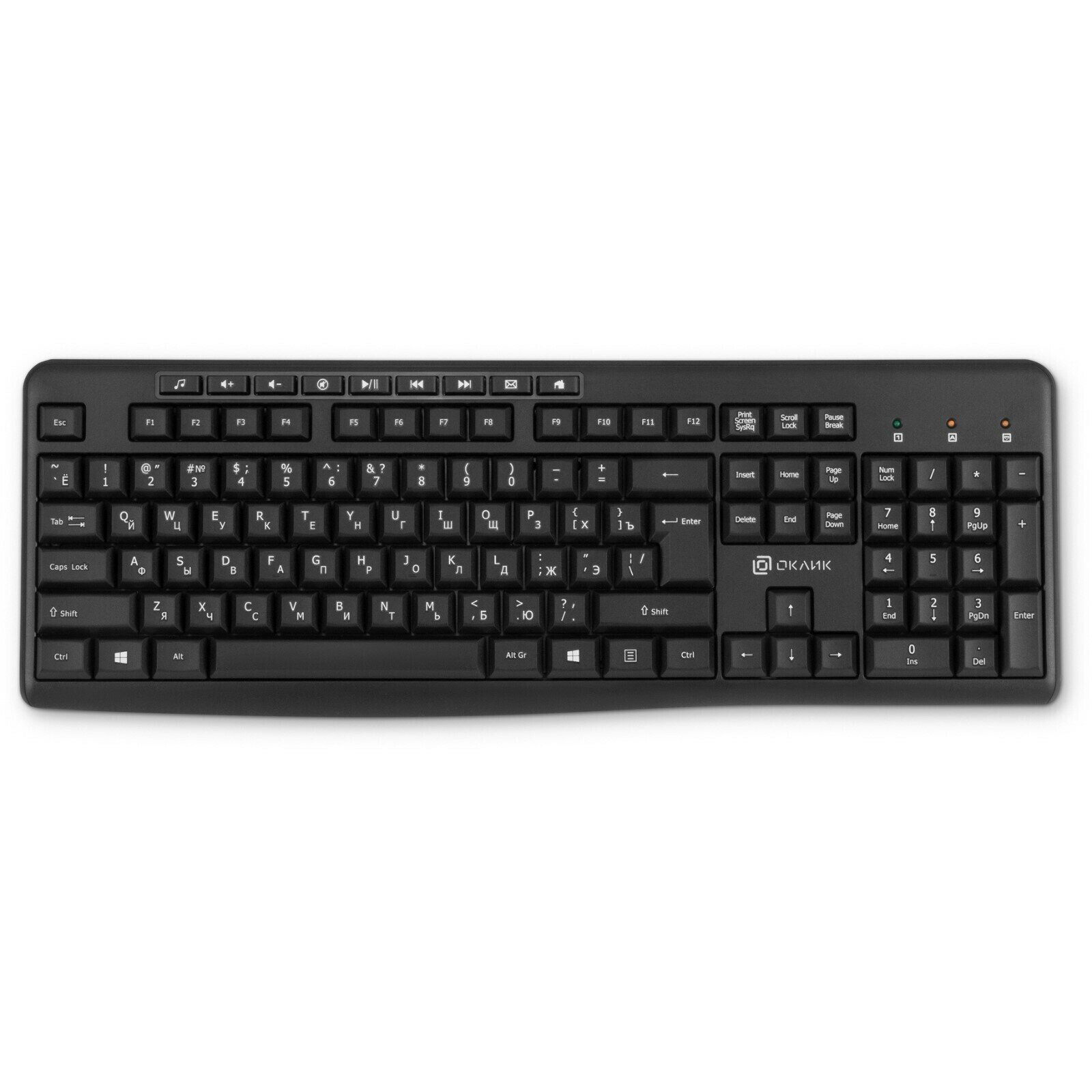 Клавиатура K225W черный USB беспроводная Multimedia