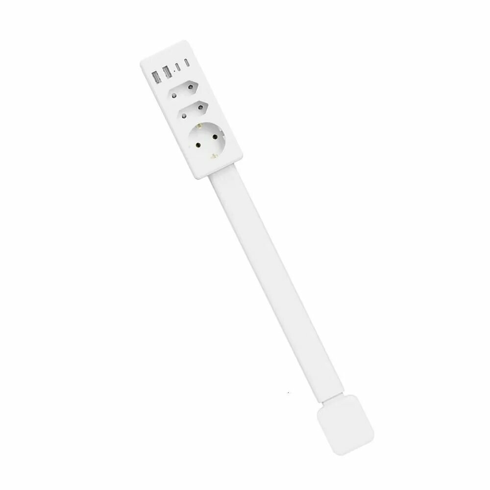 Удлинитель с поворотной розеткой и USB-портами для труднодоступных мест 56-67см, 180 вращение, идеален за диваном, у кровати, для стола