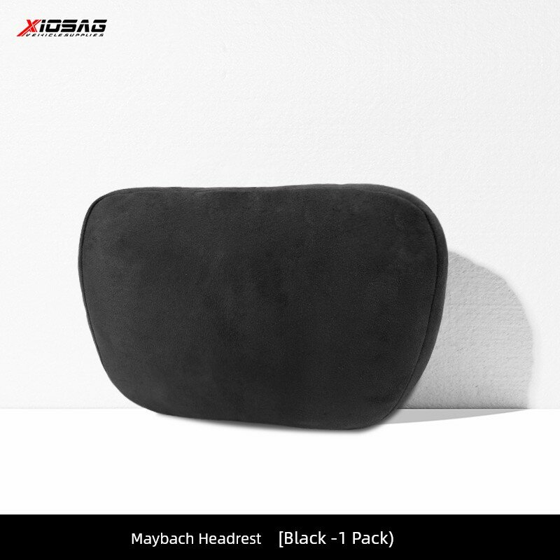Подушка для подголовника для Tesla Model Y/3, из искусственного меха, одна штука, черный цвет с прямыми ремнями