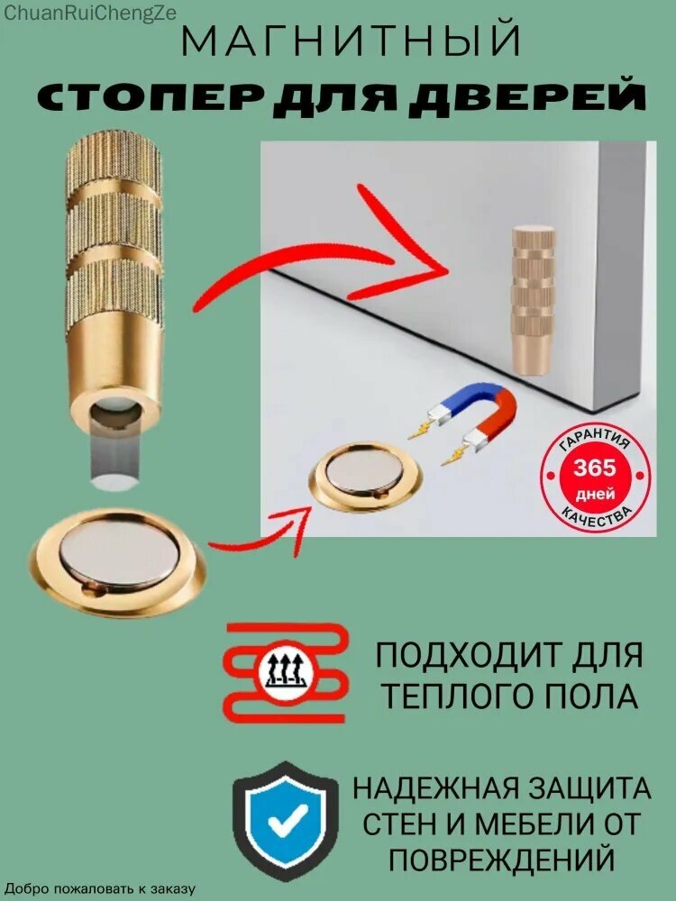 Комплект скрытого магнитного ограничителя дверного стопора