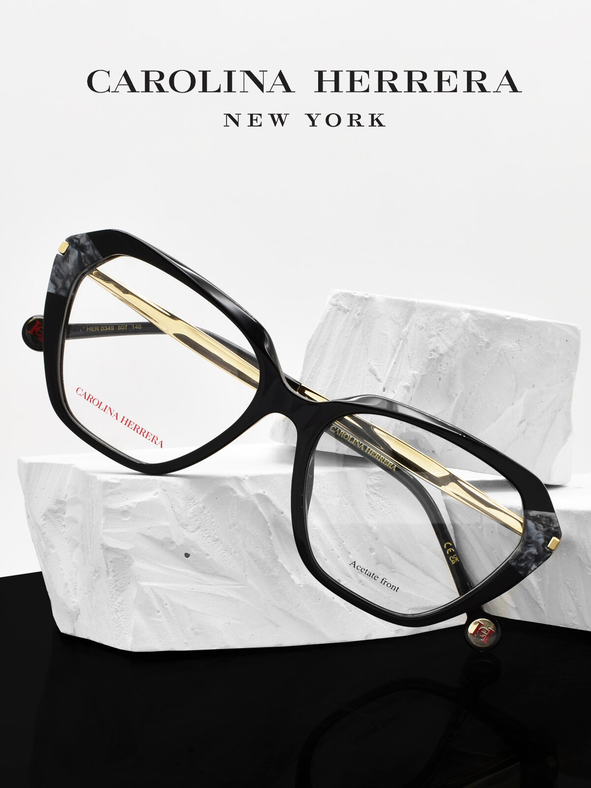 Оправа для очков Carolina Herrera HER 0349 807 пол Женский форма оправы Кошачий глаз цвет оправы Чёрный