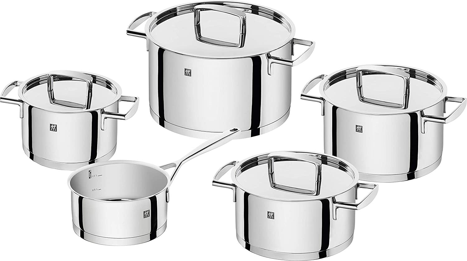 Набор кастрюль ZWILLING "Passion", 9 предметов, нержавеющая сталь, индукционные плиты