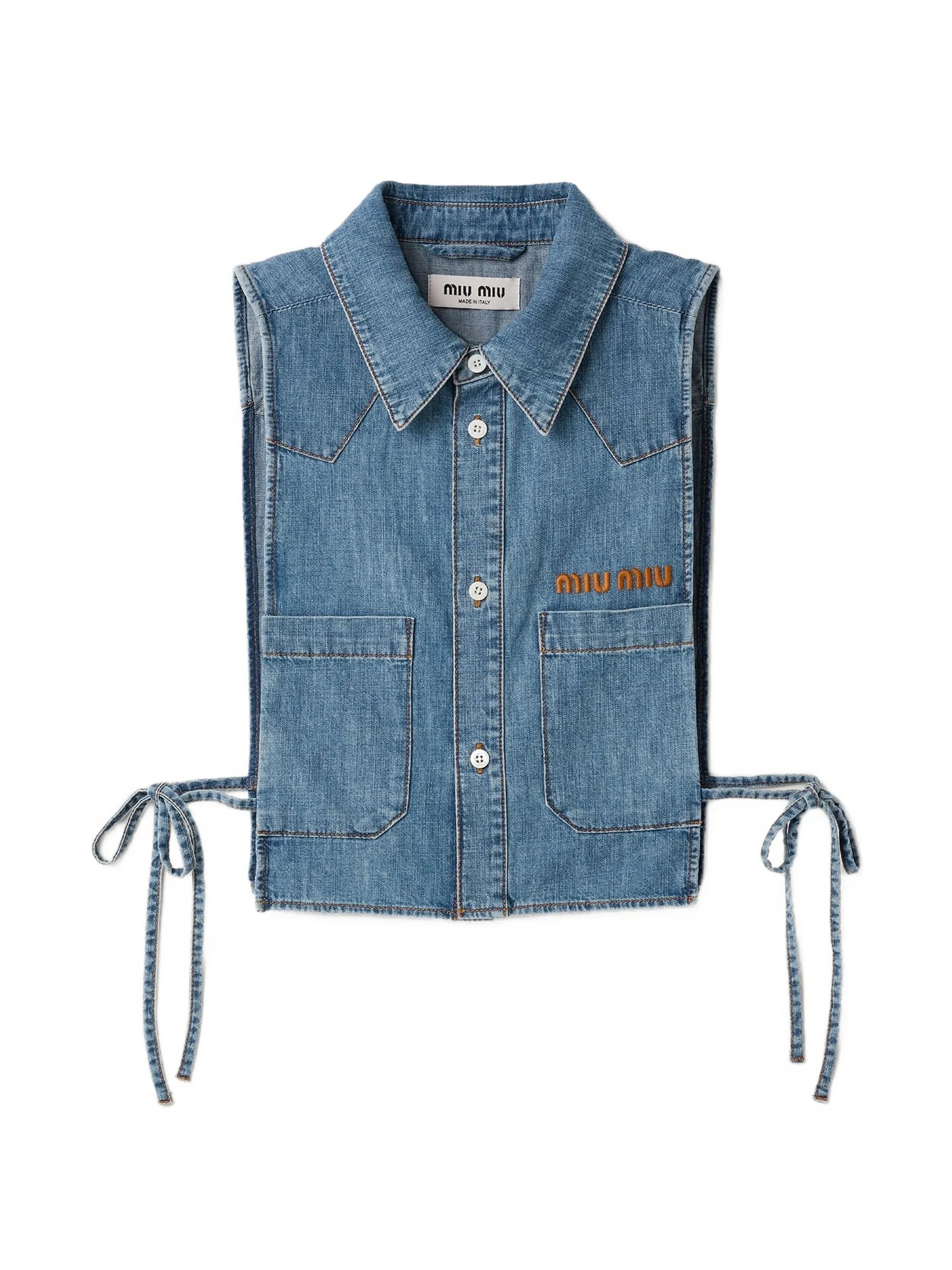 Рубашка Cropped chambray tie shirt