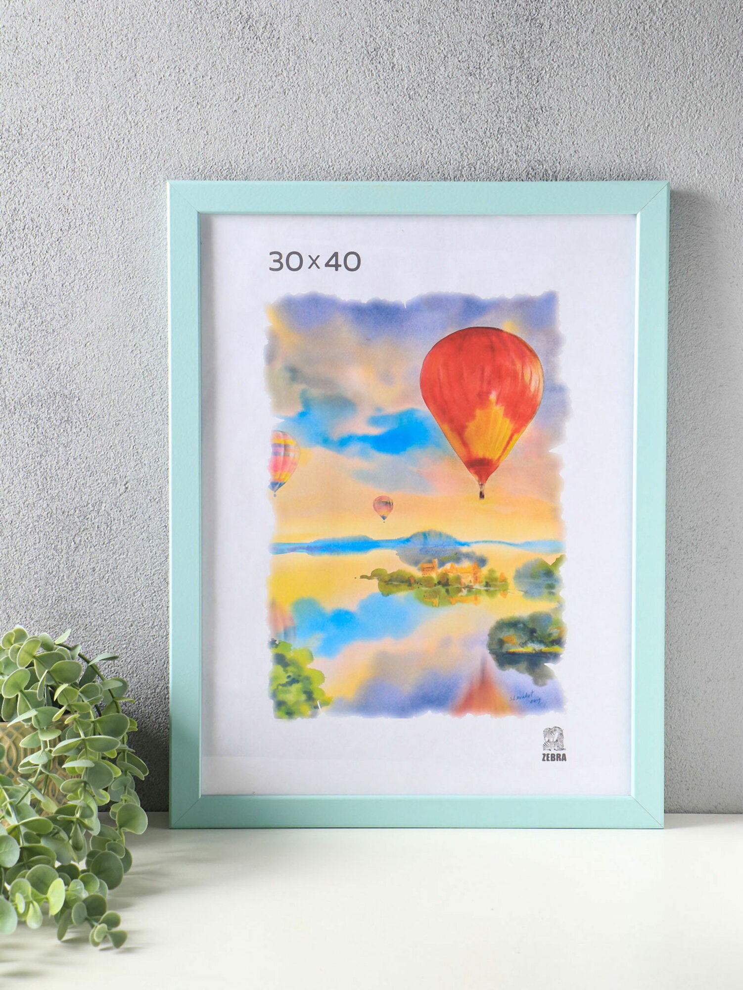 Рамка для фото 30x40 см, FIBO, мдф, пластиковый экран, мята, вид крепежа: подвес