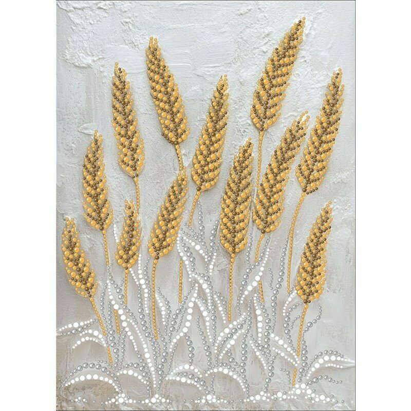 Канва с рисунком Larkes #К4263 Колоски, Вышивка бисером, 21 х 29 см (Бисер в комплект не входит.)