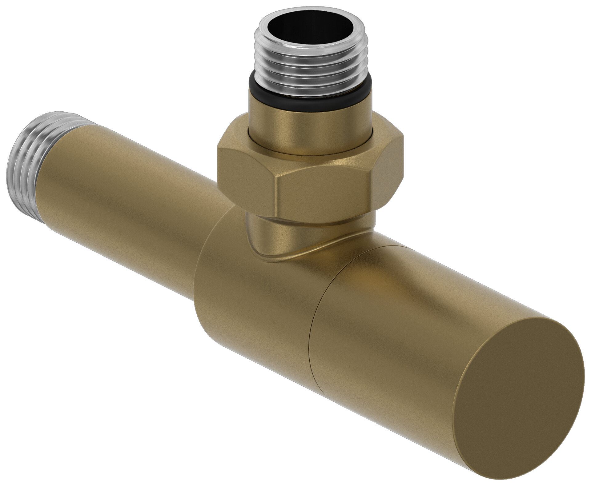 Вентиль Сунержа угловой цилиндр (G 1/2" НР х G 1/2" НР) Золотой шёлк