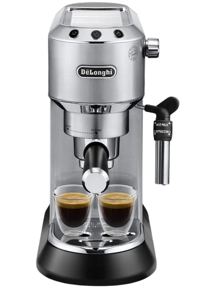 Кофеварка DeLonghi "Dedica" EC685M, рожковая, с ручным капучинатором