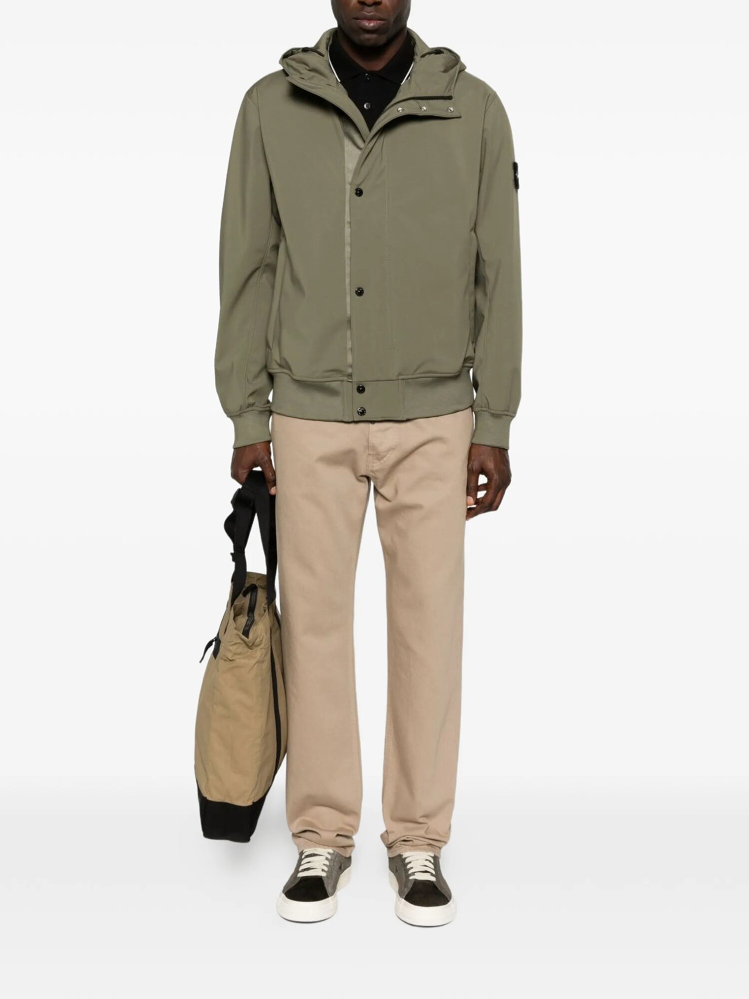 Куртка Stone Island Logo-patch hooded jacket, размер M, зеленый, — фото 1