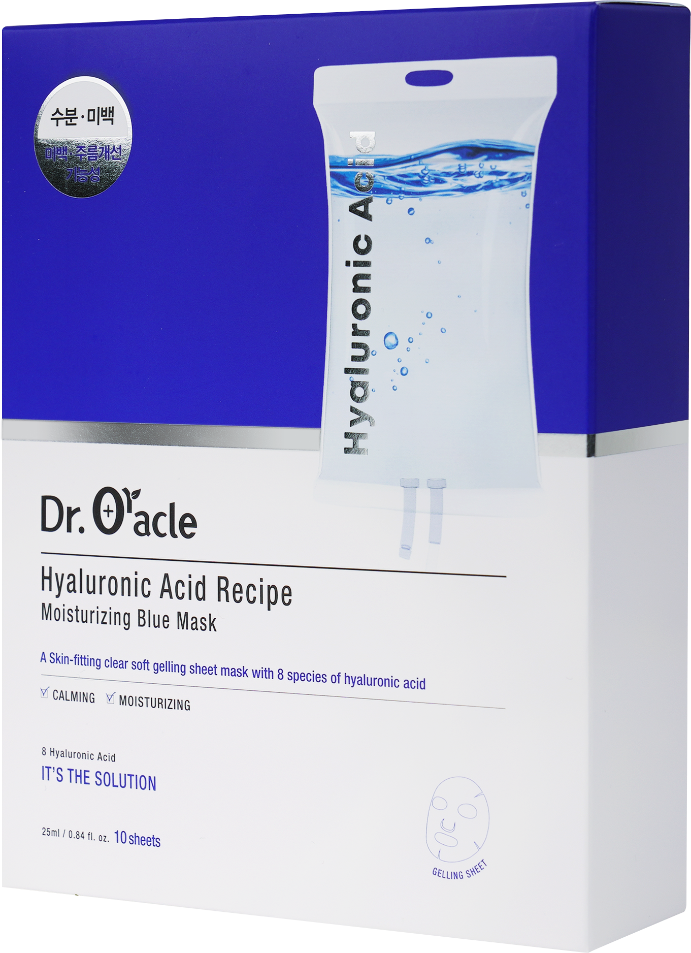 Dr. Oracle Набор масок для лица "Гидробаланс" с гиалуроновой кислотой Hyaluronic Acid Recipe Moisturizing Blue Mask Box 150ml