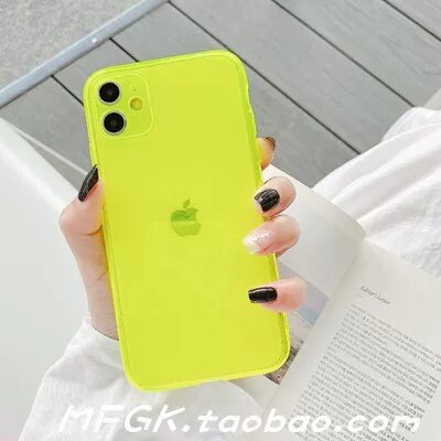 IPhone 16e Флуоресцентно-желтый прозрачный чехол с точечными отверстиями, полная защита, устойчивость к ударам