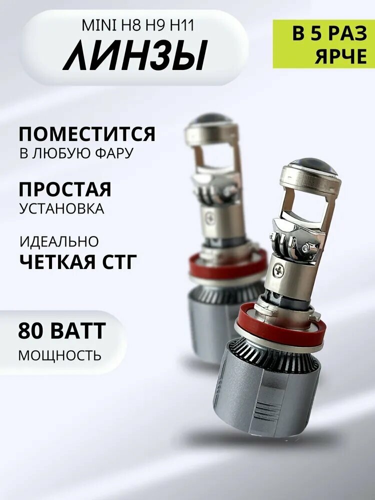 LED Headlight Лампа автомобильная H11/H8/H9/H16, 2 шт. арт. LED-LINZ-H11