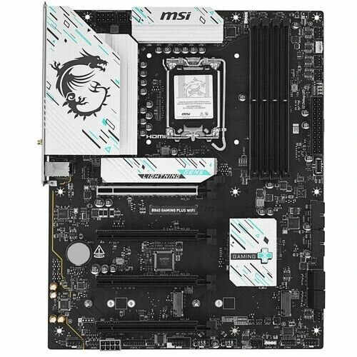 Материнская плата MSI B860 GAMING PLUS WIFI - LGA 1851, Intel B860, 4xDDR5-6400 МГц, 1xPCI-Ex16, 3xM.2, ATX