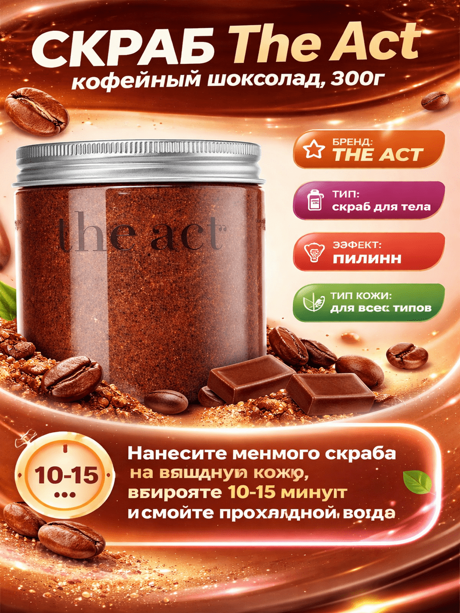 Скраб The Act кофейный шоколад, 300г