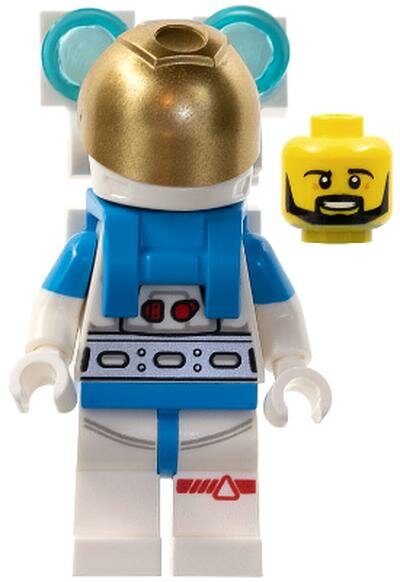Минифигурка Lego cty1414 Lunar Research Astronaut - Male, White and Dark Azure Suit, White Helmet, Metallic Gold Visor, Backpack Lights, Beard