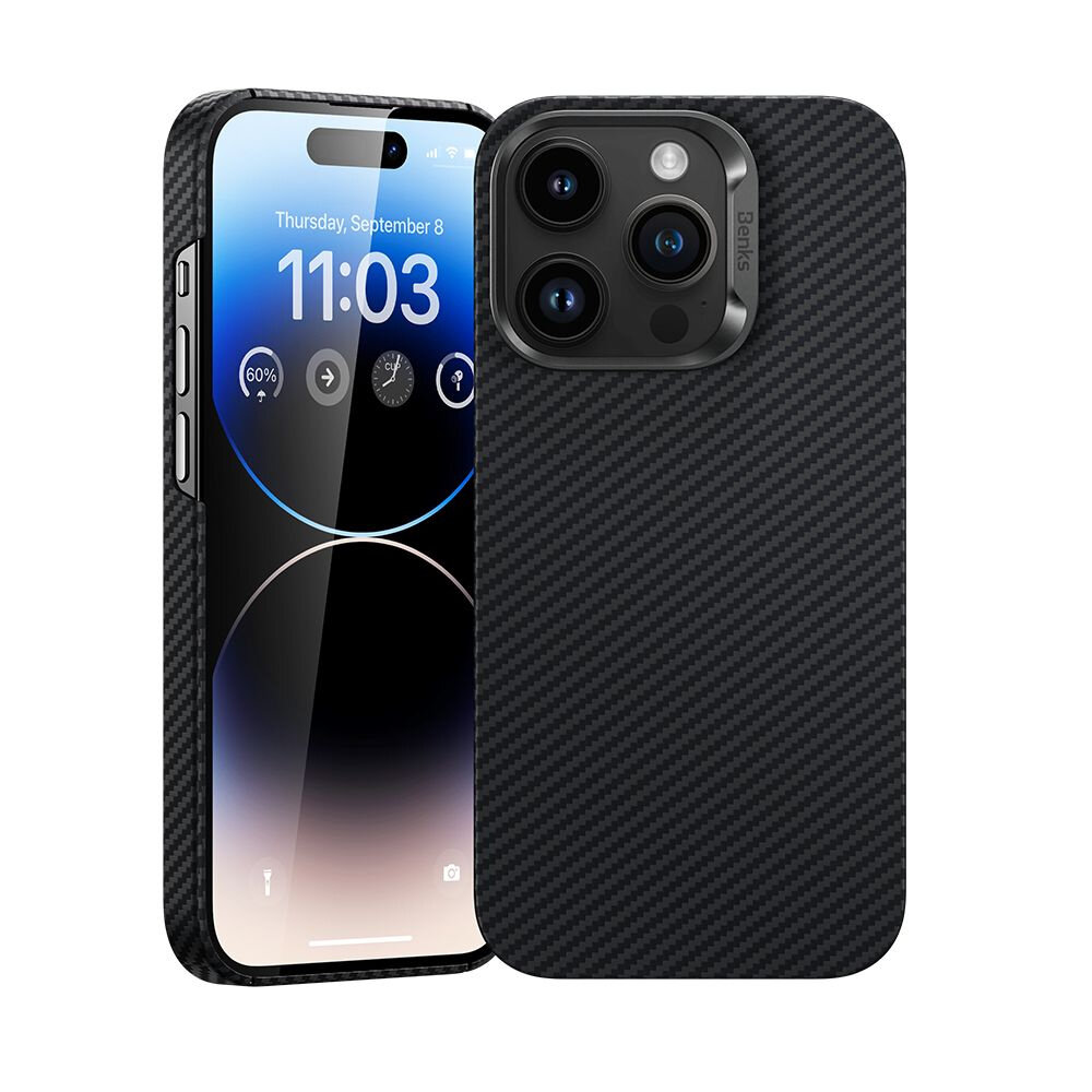 Кевларовый чехол для iPhone 14 Pro (6.1"), Benks Classic Magnetic 600D, Черный