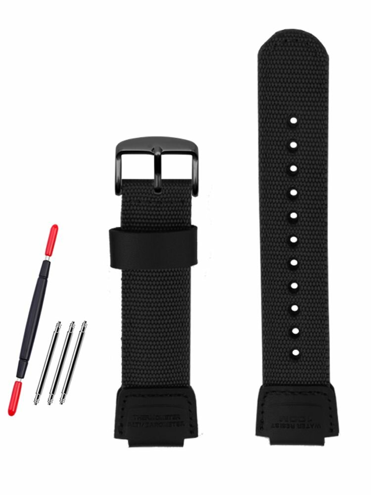 Ремешок спортивный нейлоновый для часов Casio DW-H5600, AE1200, AE1300, SGW-300H, F91W, WS-1400, WS-1600, WS-1500, ширина 18 мм
