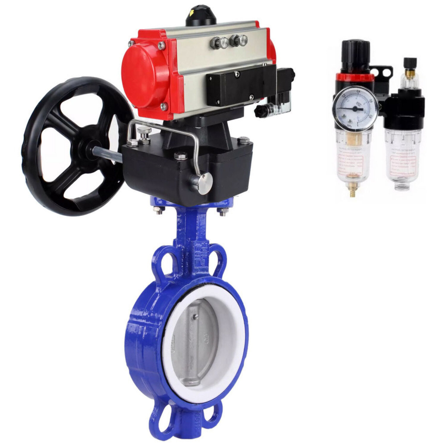 Затвор DN.ru WCB-316L-PTFE Ду200 Ру16, с пн. приводом DA-140, пн. распред. PND1-T10 NAMUR, РД HDM-4, БПВ