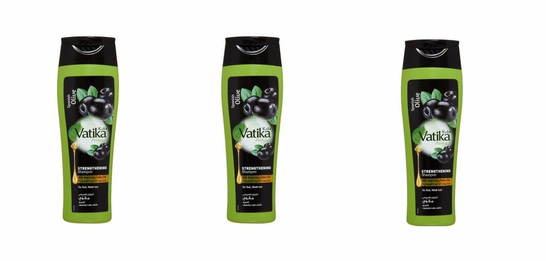 Dabur Шампунь для волос Vatika, Naturals Olive, оливковый, 200 мл, 3 шт