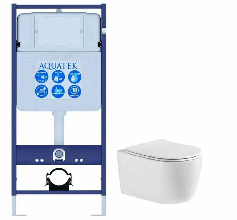 Комплект унитаза с инсталляцией AQUATEK Set европа cm