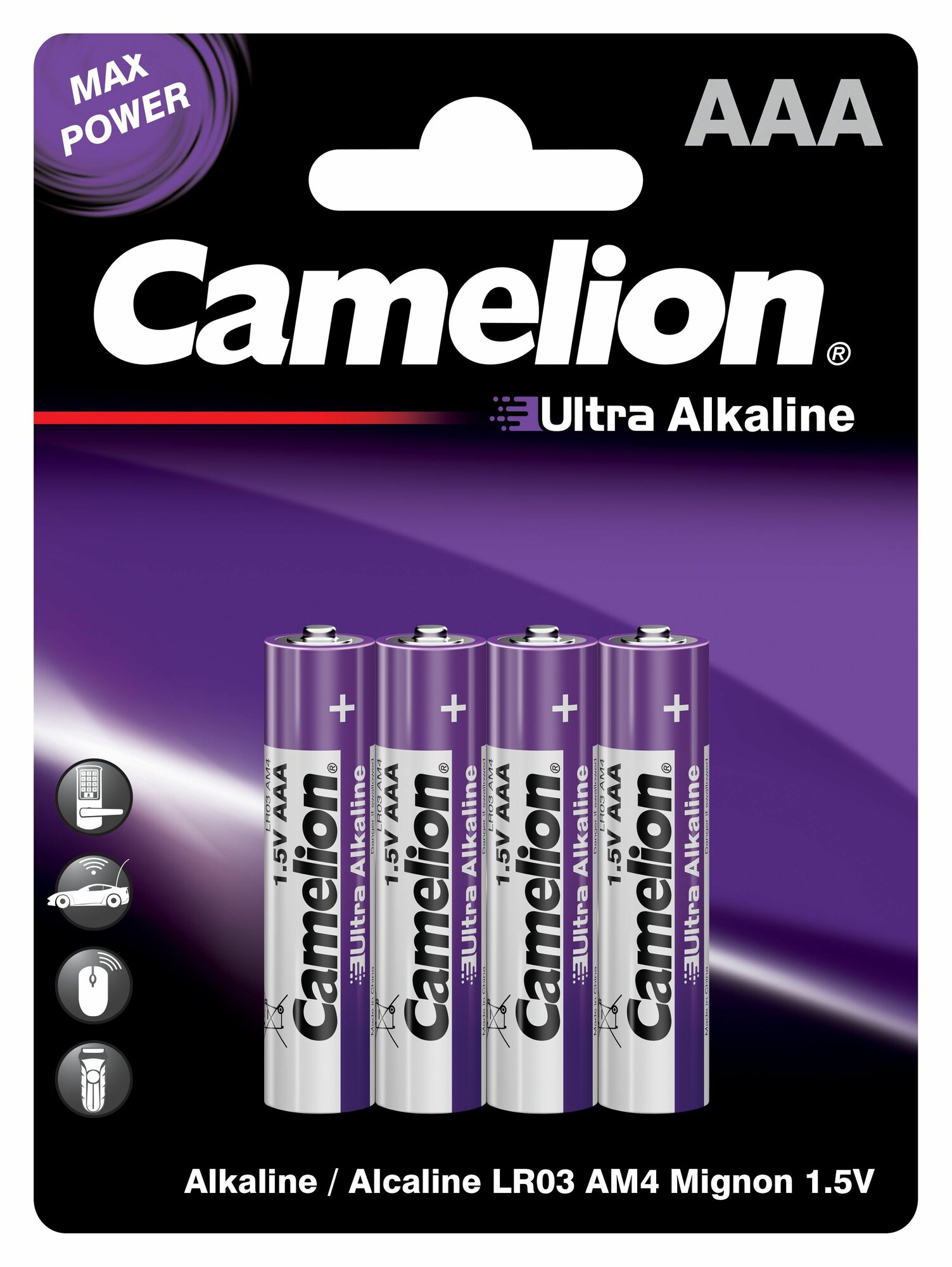 Батарейки щелочные Camelion ААА / Мизинчиковые 4 шт.