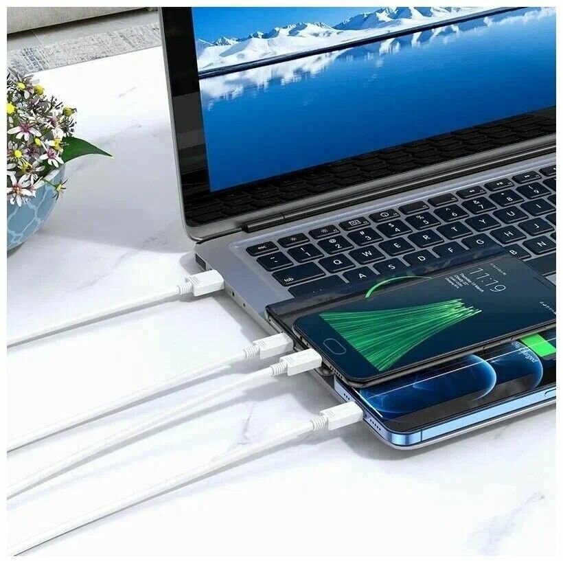 Кабель USB - 3в1, iPhone, Tupe C, Micro USB, Универсальный провод 3in1 Hoco x74 lightning 8-pin/microusb/type-c