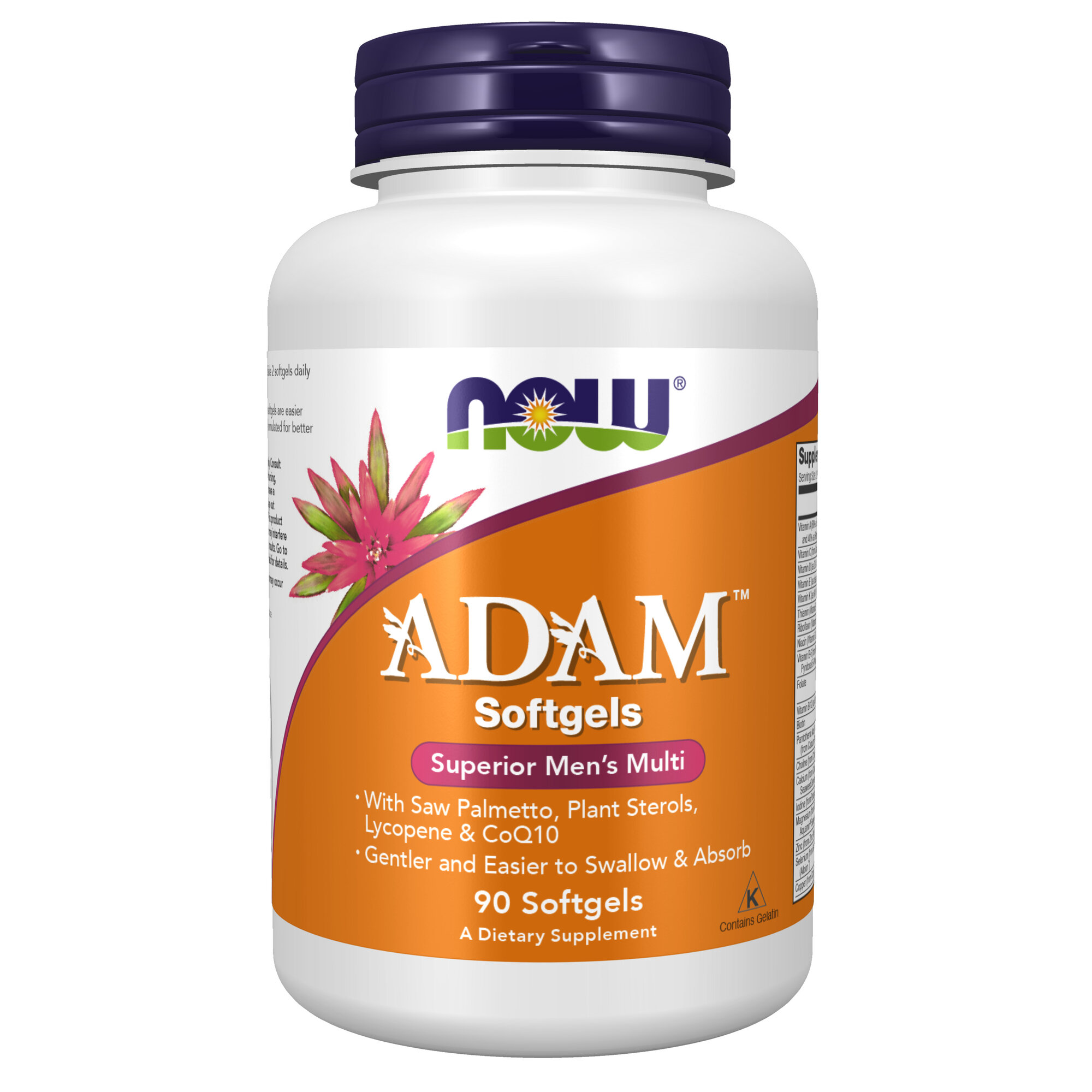 Витамины NOW Adam Multi, для мужчин, поддержка иммунитета, 90 капс