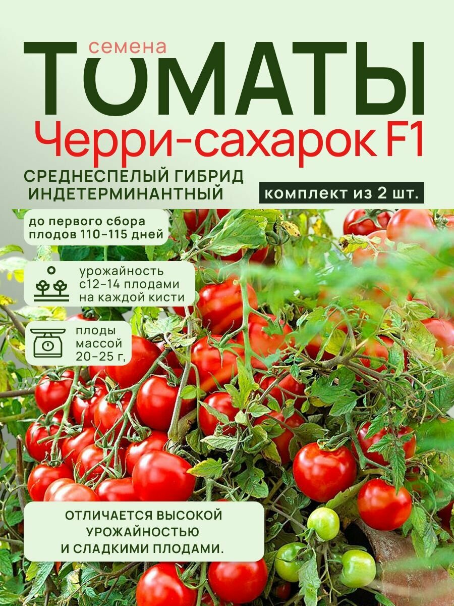 Семена томатов аэлита "Черри Сахарок", для открытого и закрытого грунта, 2 пакета
