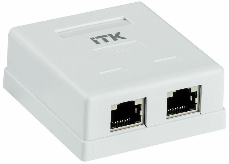 Розетка компьютерная 2-м ОП RJ45 кат.6 FTP ITK CS2-1C06F-22