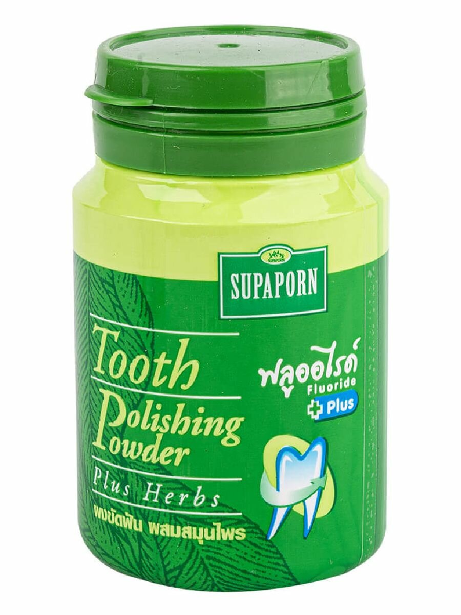 Supaporn Тайский зубной порошок с травами Tooth Polishing Powder Plus Herbs, 90 гр