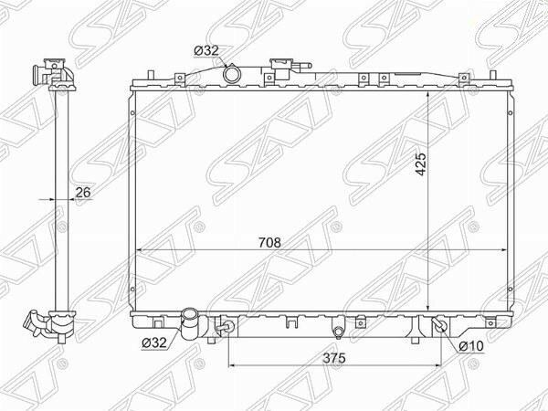Радиатор SAT HD0006-1 Honda Legend 04-12
