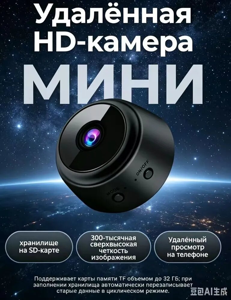 Умная мини-камера видеонаблюдения, улучшенное высокое разрешение, для наблюдения за ребенком и питомцем, беспроводная Wi-Fi камера для дома