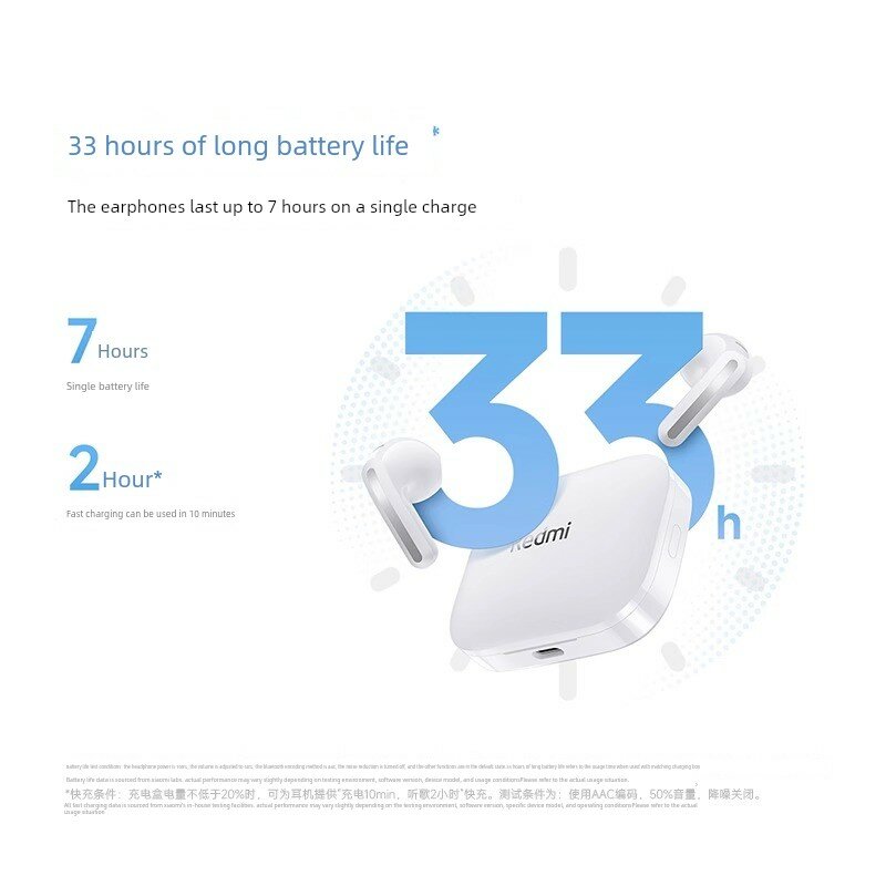 Беспроводные наушники Redmi Buds 6S с шумоподавлением и длительным временем работы в цвете снежно-белый