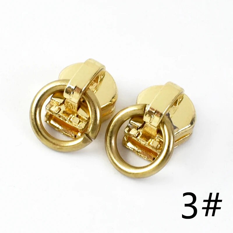 Застёжки для молнии 3# LightGold-No3, 10шт