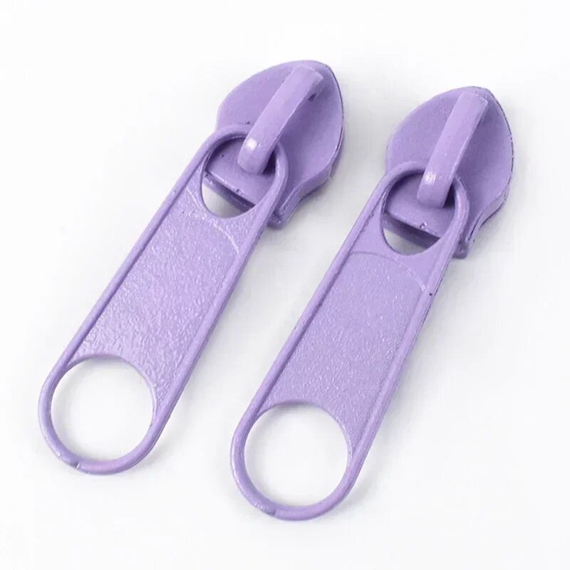 Набор бегунков для молний Meetee 3#5#, цветные, ForNylon-No3, Сиреневый, LightPurple, 20Pcs
