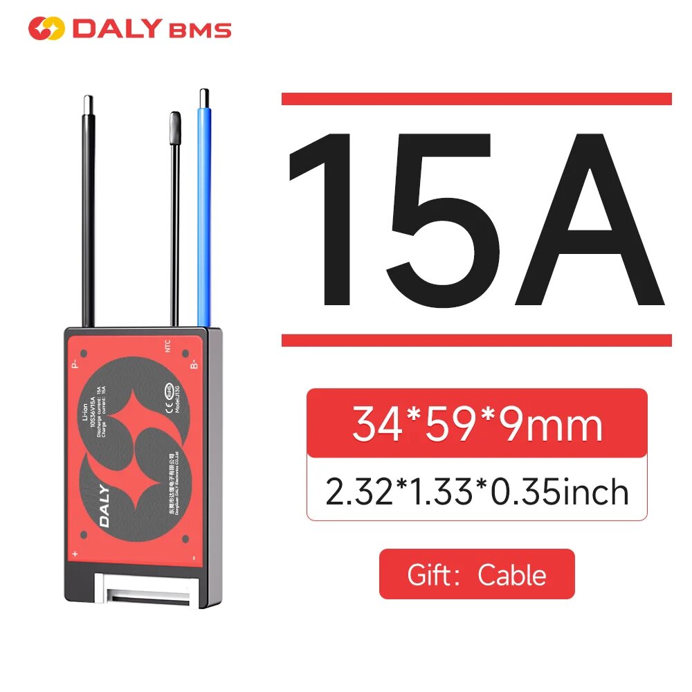 DALYBMS Литий-ионный аккумулятор LIFEPO4 8 с, 15A Common Port NTC, 3,2 В