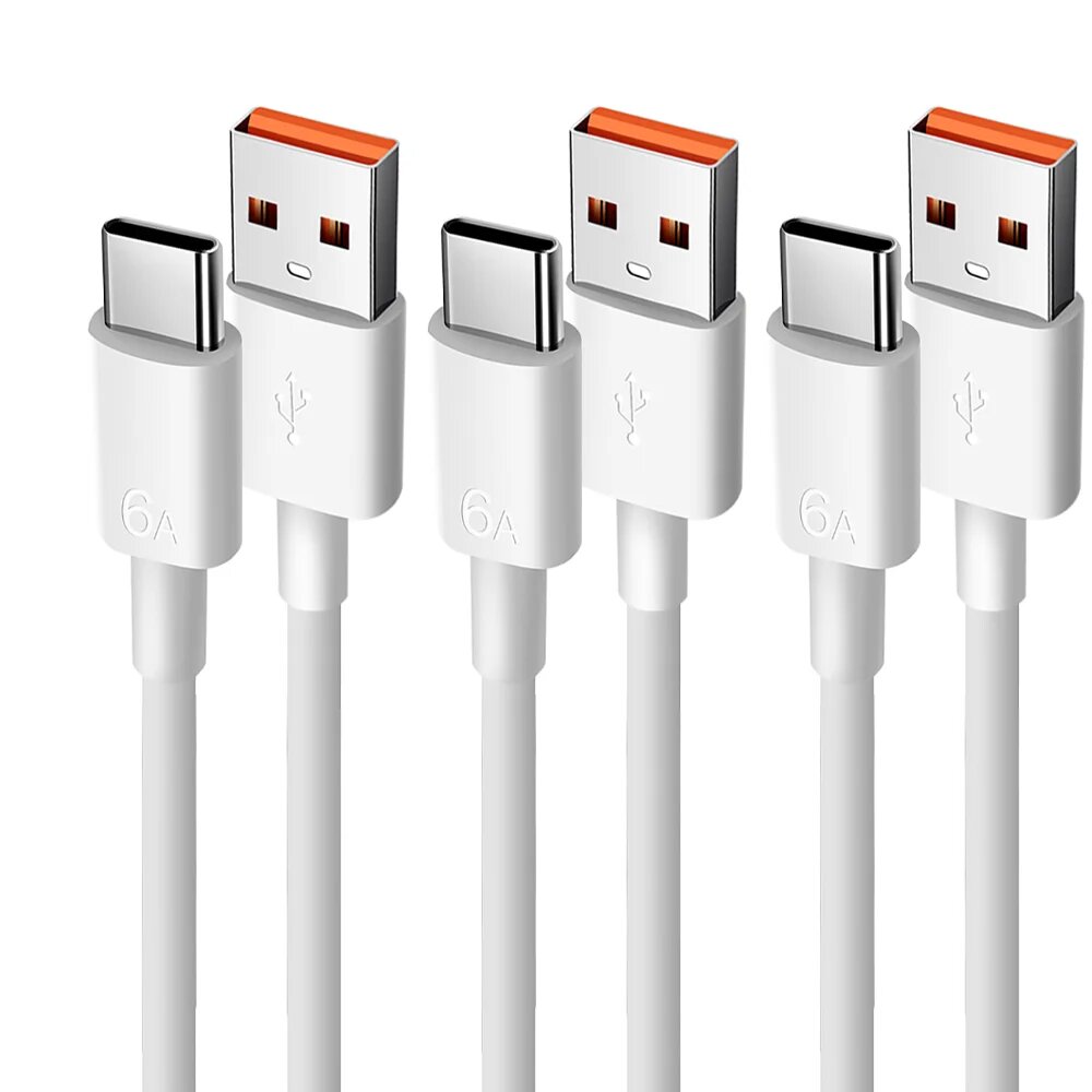 Кабель USB Type-C NNBILI 1m, 3шт, 6A, 120W