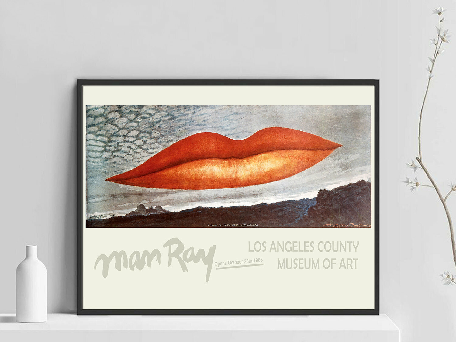 Арт Постер Man Ray (Ман Рэй) Губы Сюрреализм, размер А2 / Декор Интерьера для Гостиной