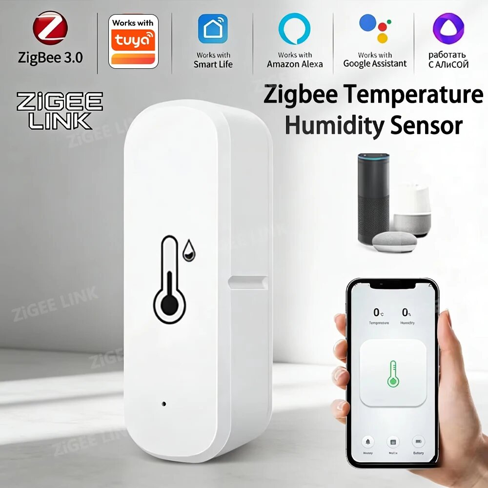 Умный датчик температуры и влажности Tuya ZigBee