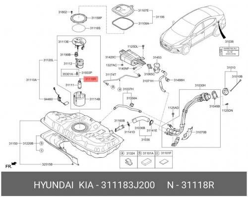 Уплотнительное кольцо топливного насоса Hyundai / Kia (Mobis) 311183J200