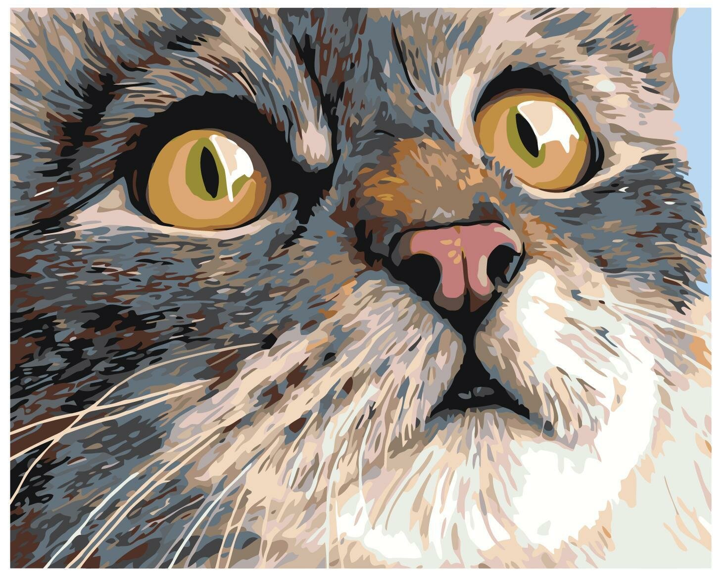 Картина по номерам, 40 x 50, A106, кот, портрет, котёнок, животное, глаза