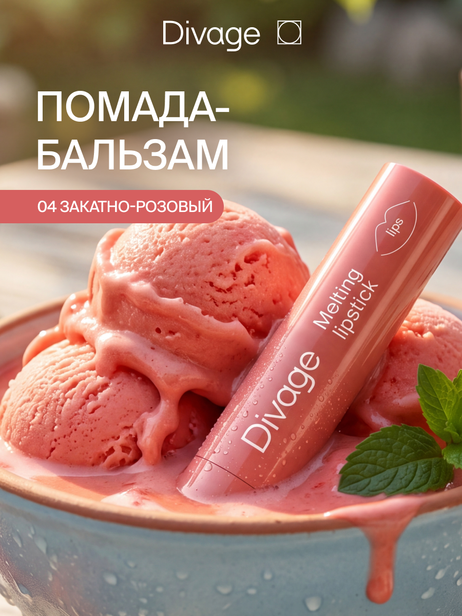 Divage Помада для губ кремовая Melting тон 04 закатно-розовый