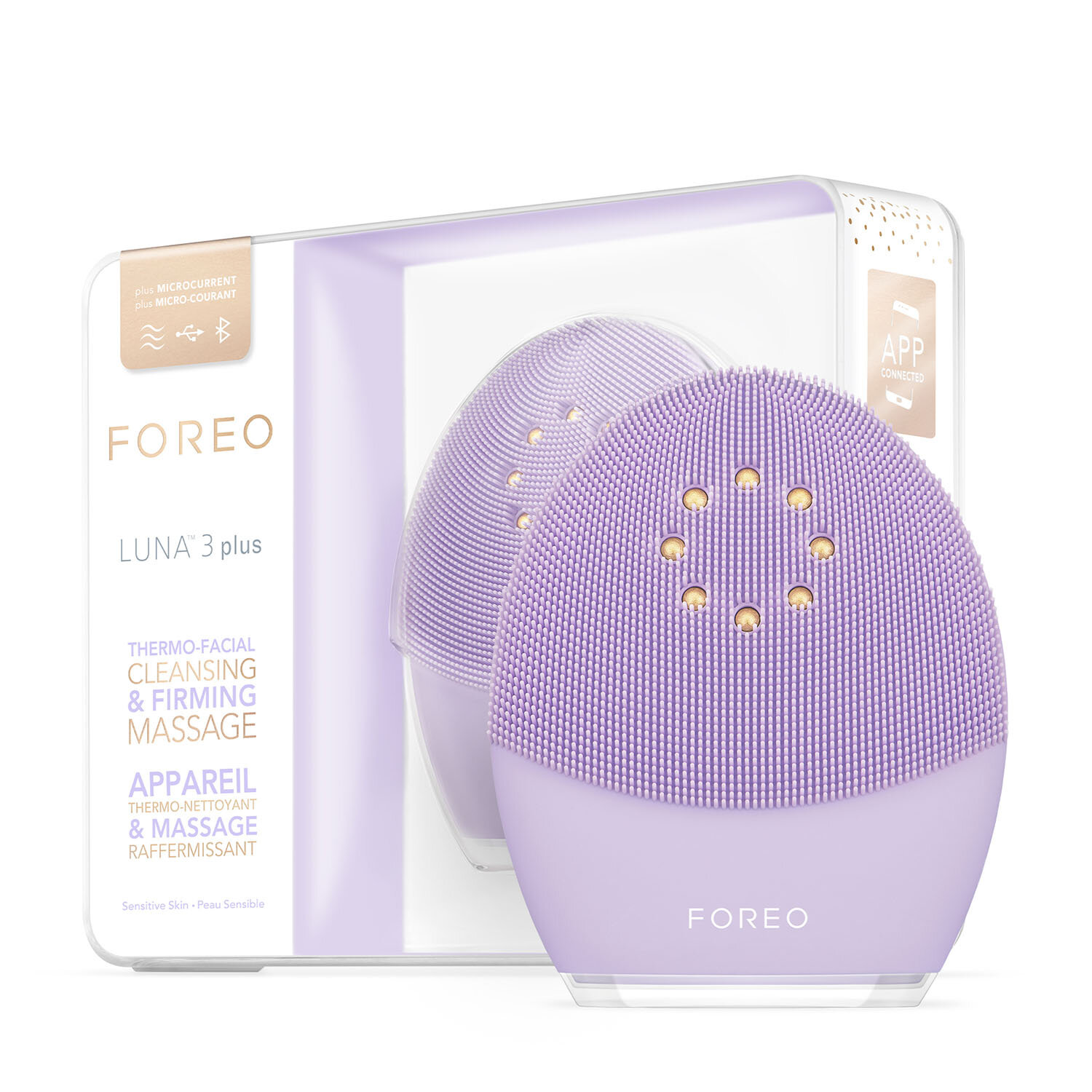 FOREO LUNA 3 plus Электрическая очищающая щетка с термотерапией для чувствительной кожи