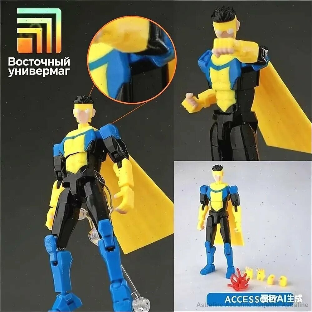 Фигурка Маскированного Марка из Неуязвимый (Invincible Masked Mark), 3D-печатная подвижная модель