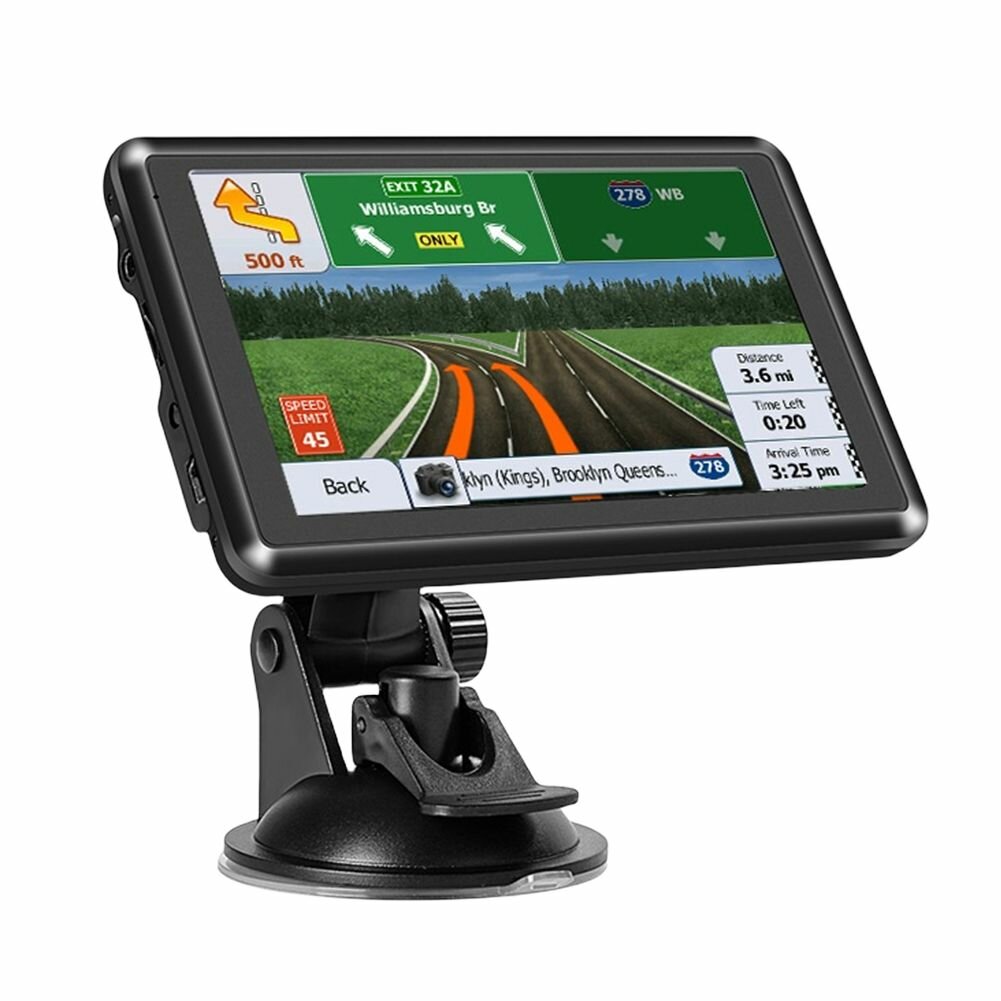 Портативный автомобильный GPS-навигатор с 5-дюймовым сенсорным дисплеем, встроенной картой Европы, 8 ГБ ПЗУ и 256 МБ ОЗУ