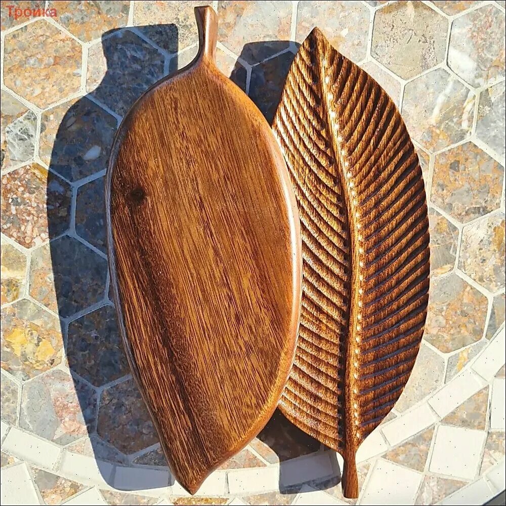 Блюдо сервировочное, 1 шт, Ясень, Грецкий орех J, диаметр 30 см