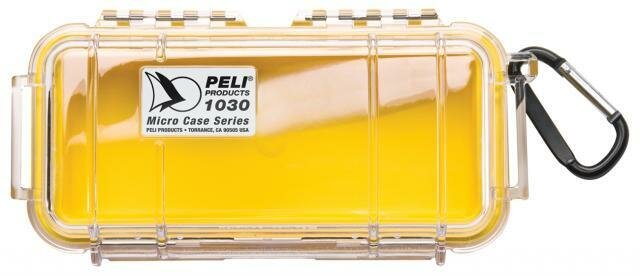 Защитный кейс Peli 1030 Micro прозрачный с желтой вставкой