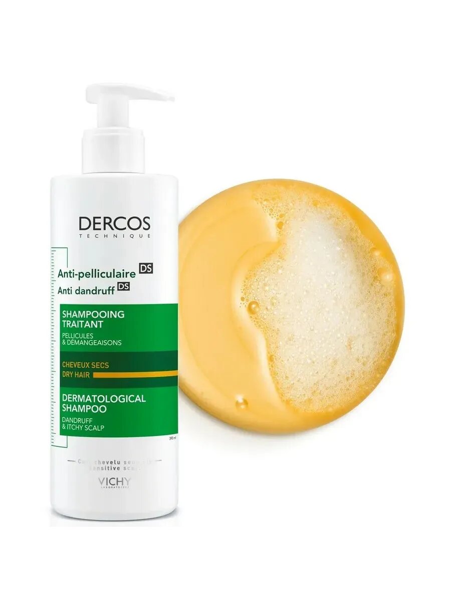Dry Hair Vichy Dercos Anti Dandruff Ds Shampoo For Dry Hair 390мл