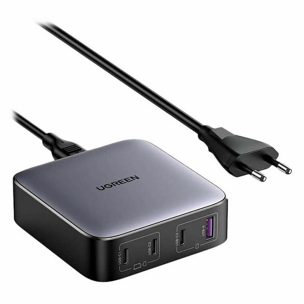 Сетевое зарядное устройство Ugreen Nexode CD328 1хUSB-A + 3хUSB-C 100W Desktop Fast Charger (90928) серый