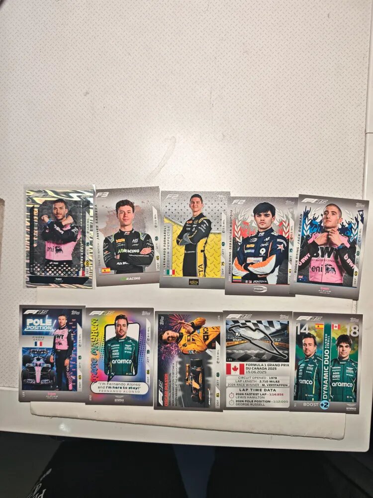 Набор коллекционных карточек Topps Formula 1 F2 F3 Turbo ATTAX 2025 (10 карточек)