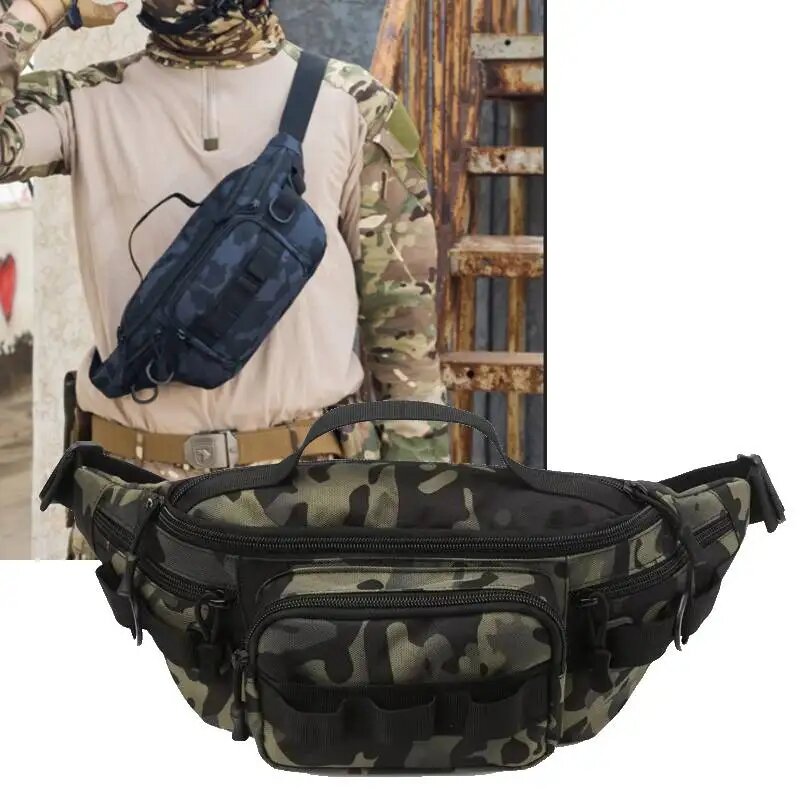 Водонепроницаемая тактическая сумка MOLLE для рыбалки Green Camo